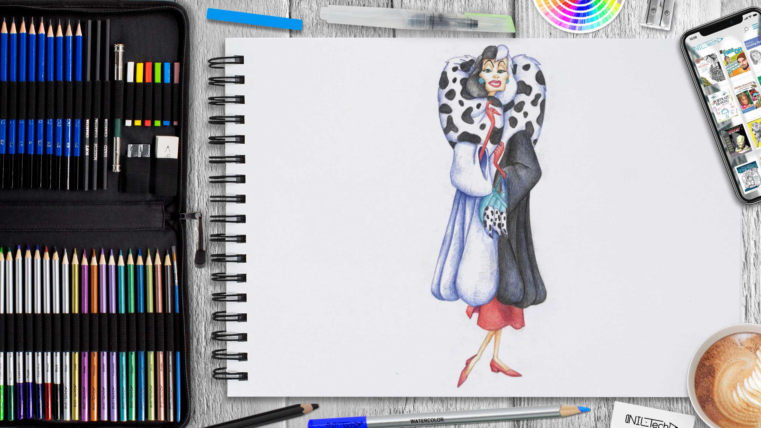 How to Draw Cruella de vil | Nil Tech - shop.nil-tech