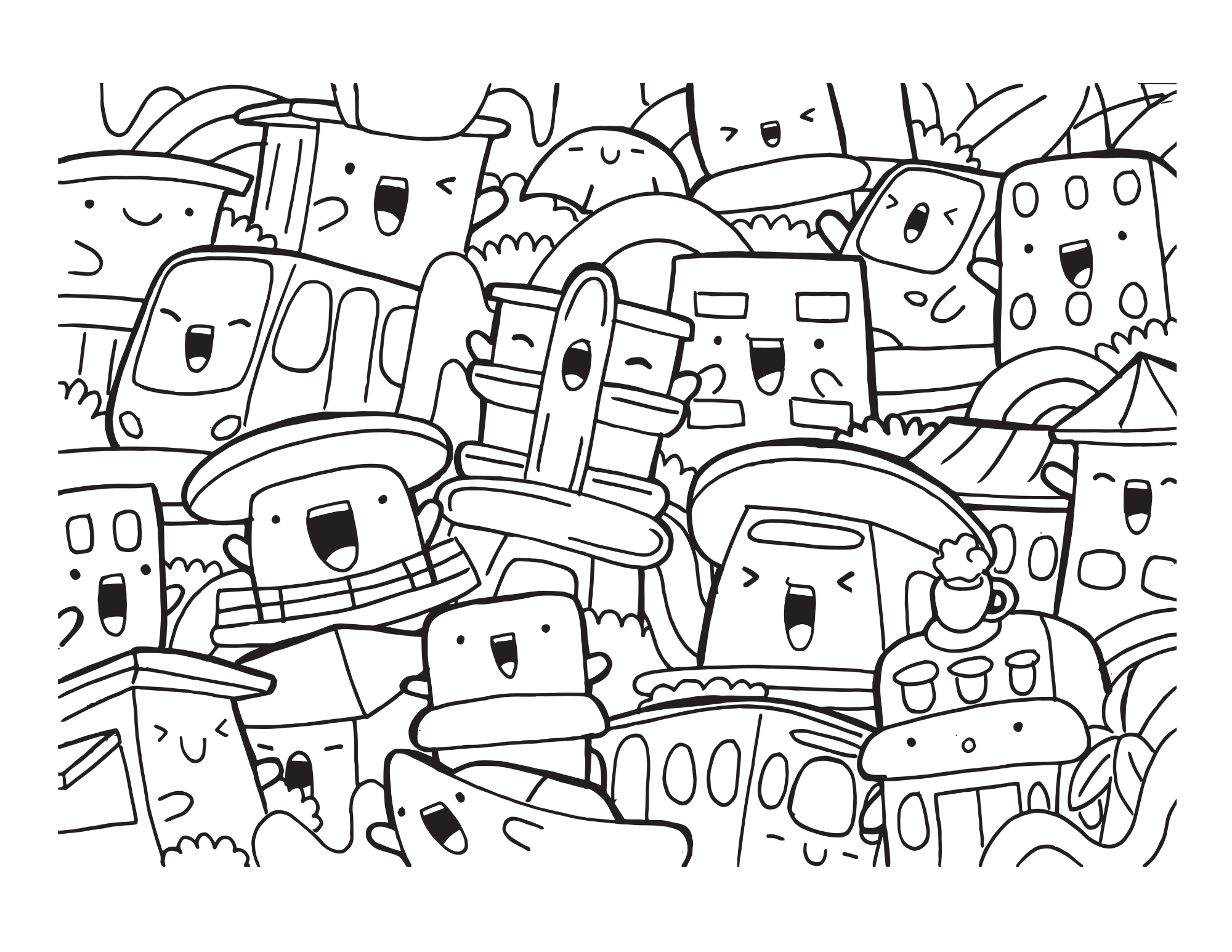Printable (Digital) Doodles Coloring Pages: Book for All Ages - shop ...