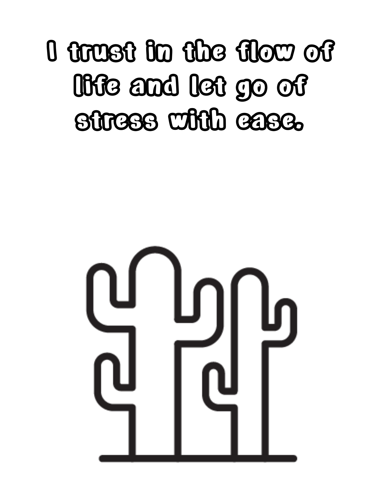 Printable (Digital) Relaxing Affirmation Coloring Pages: Cacti Colorin ...