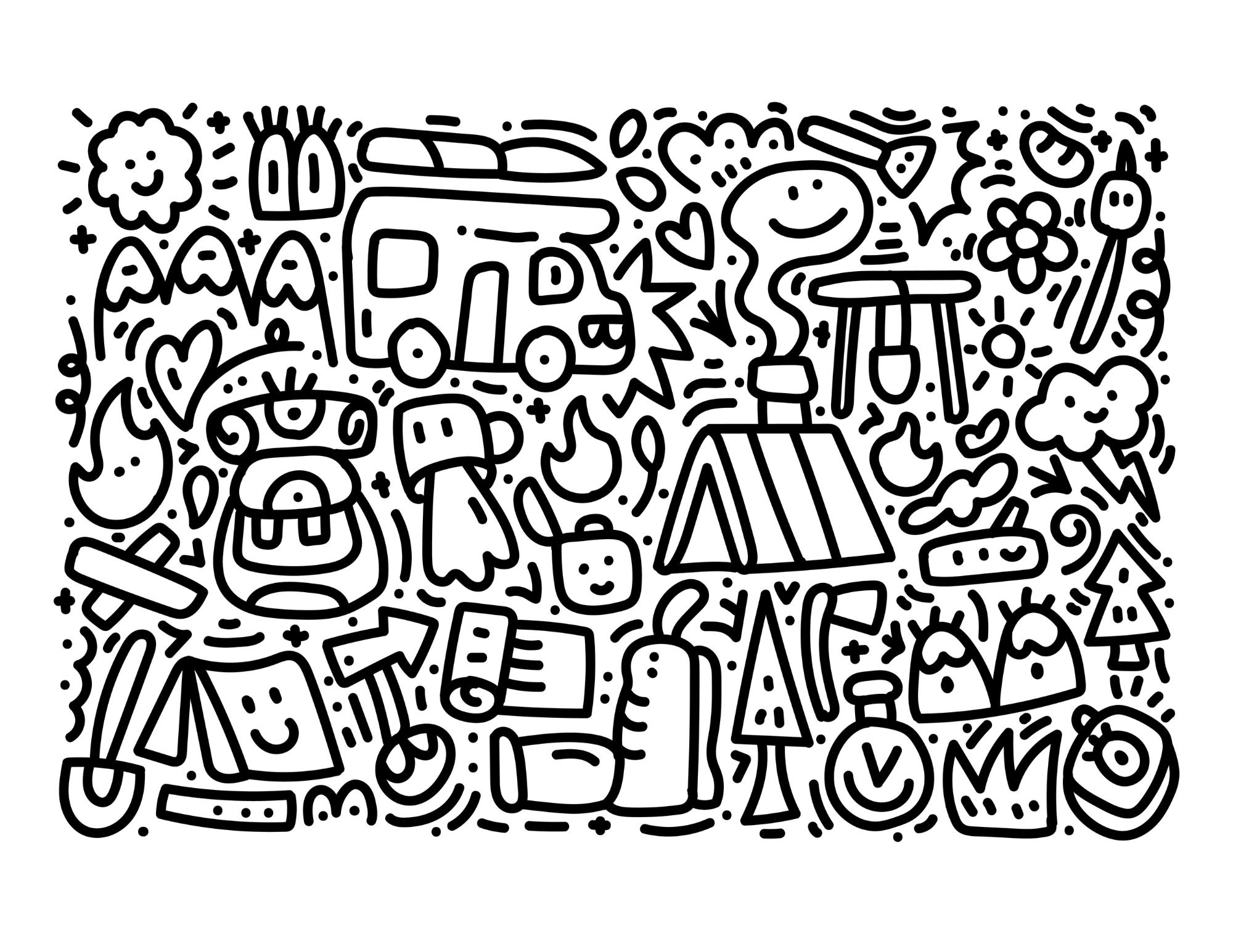 Printable (Digital) Doodles Coloring Pages: Book for All Ages - shop ...