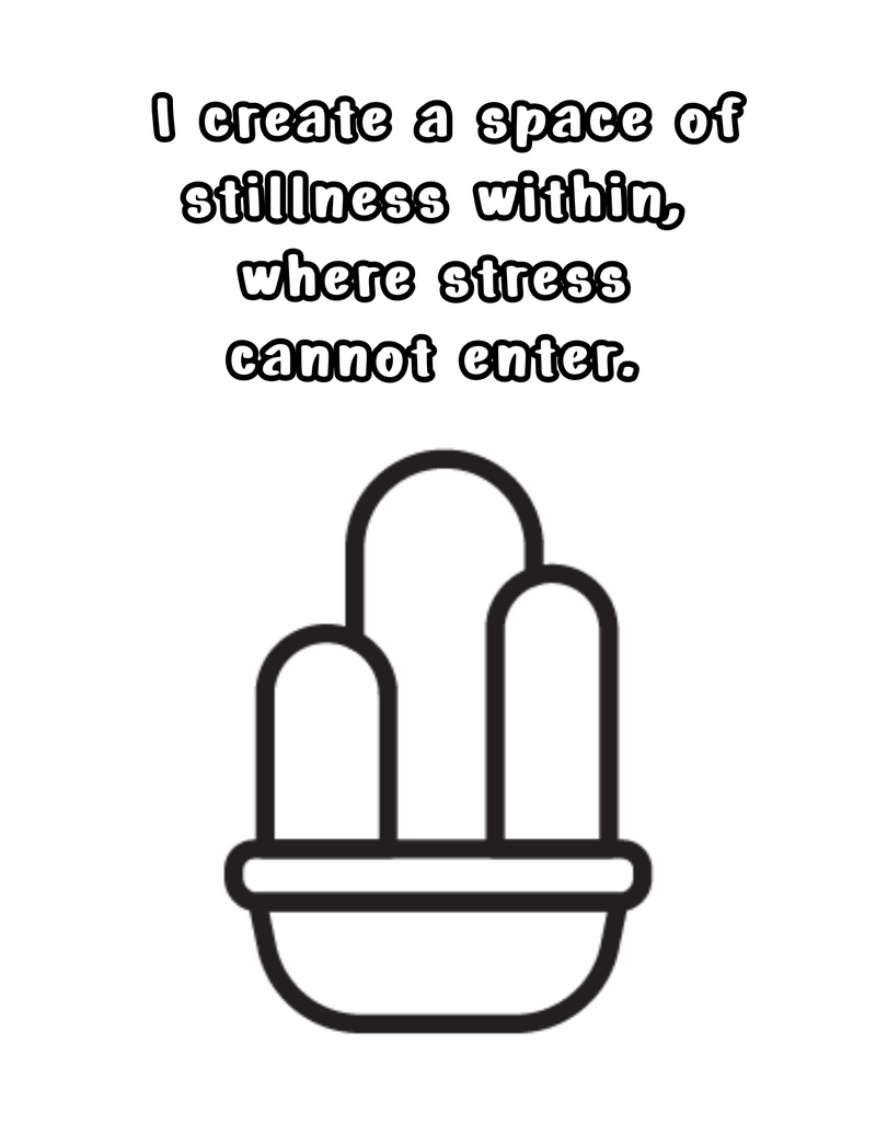 Printable (Digital) Relaxing Affirmation Coloring Pages: Cacti Colorin ...