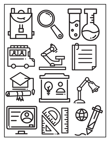 Back to School: Printable Coloring Book for Adults and All Ages PDF ...