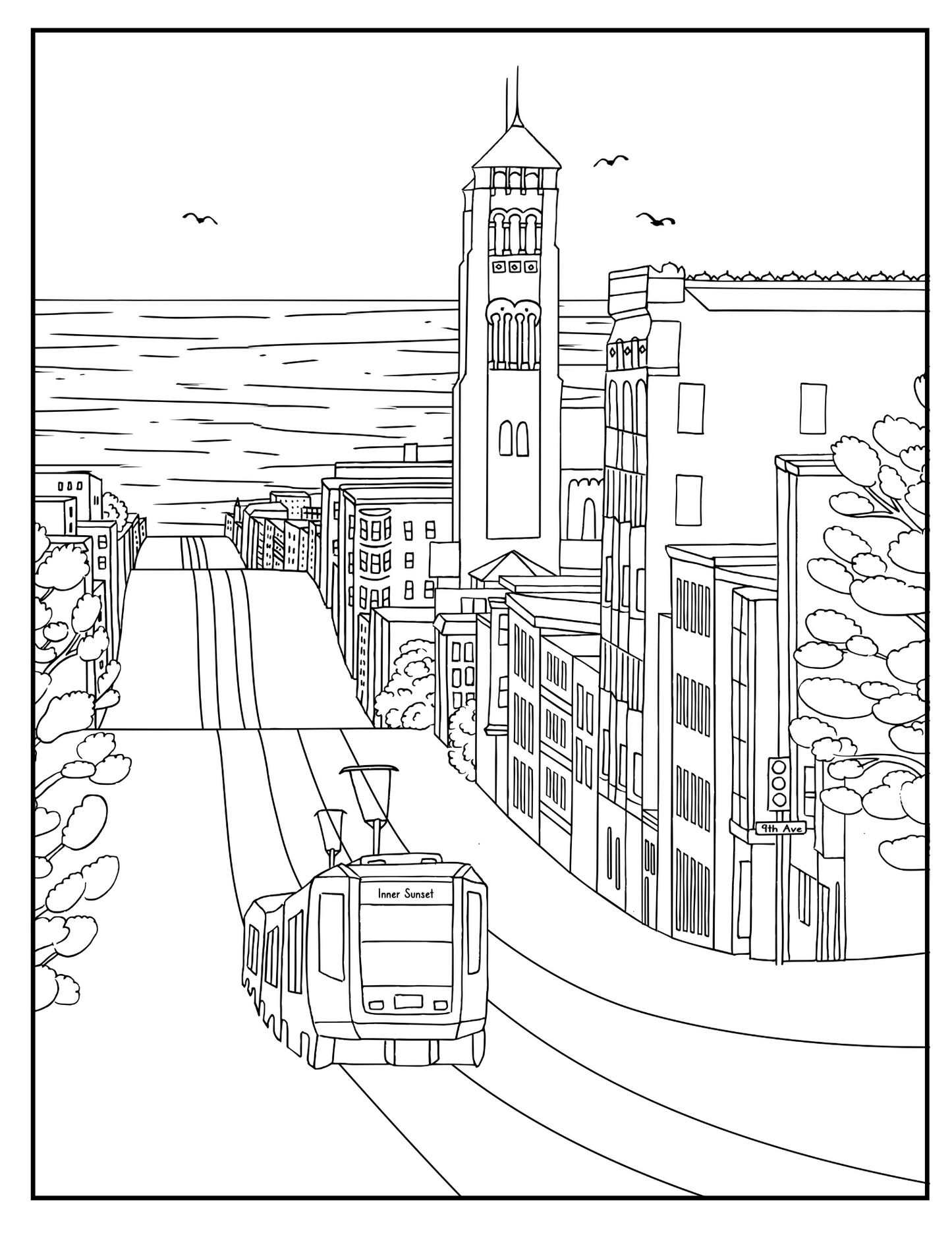 city coloring pages for adults
