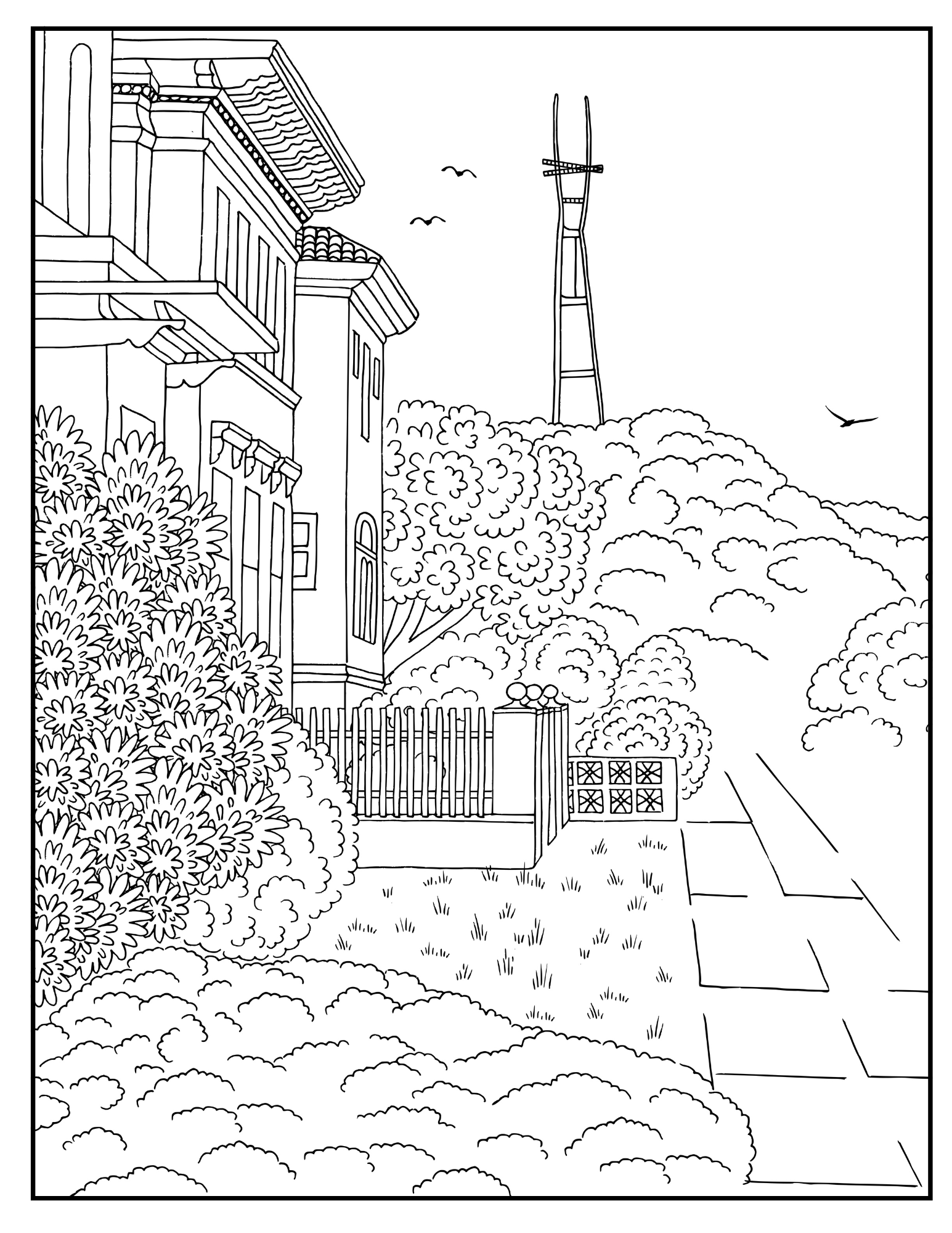 landmarks coloring pages