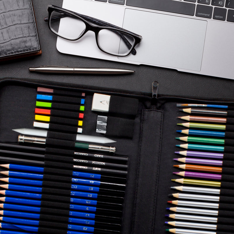 Drawing Pencils Art Set – 55 Watercolor Pencils and Sketching Art ...