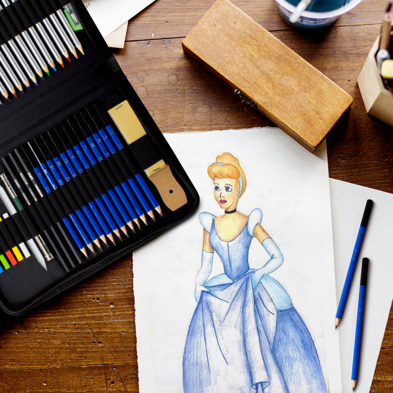 Drawing Pencils Art Set – 55 Watercolor Pencils and Sketching Art ...