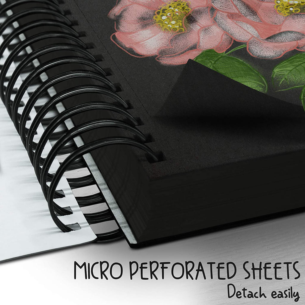 Black Paper Sketchbook 9x12 inches - 70 Pages | Drawing Sketchbook ...